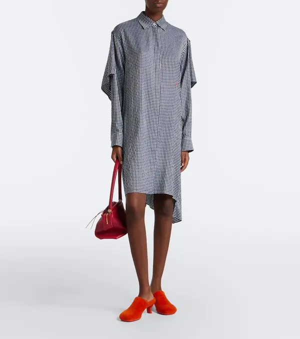 Loewe Gingham Silk Shirt Dress