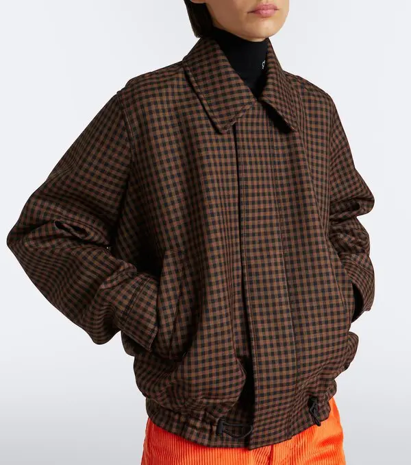 Loewe Checked Wool Blouson Jacket