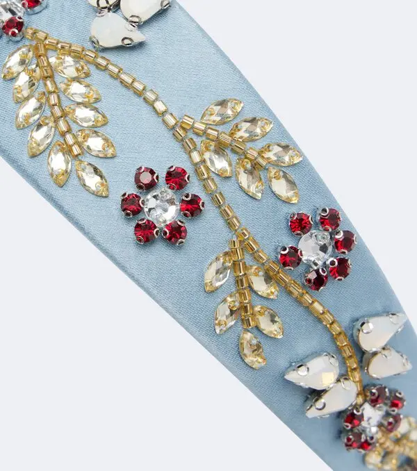 Erdem Embellished Satin Headband