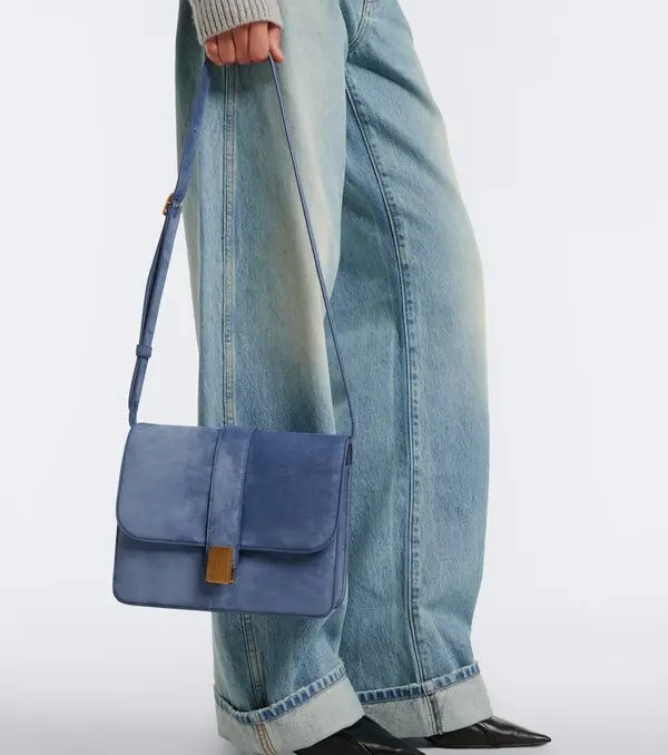Khaite Blake Medium Suede Crossbody Bag