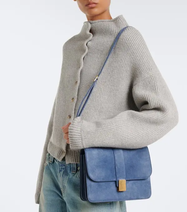 Khaite Blake Medium Suede Crossbody Bag