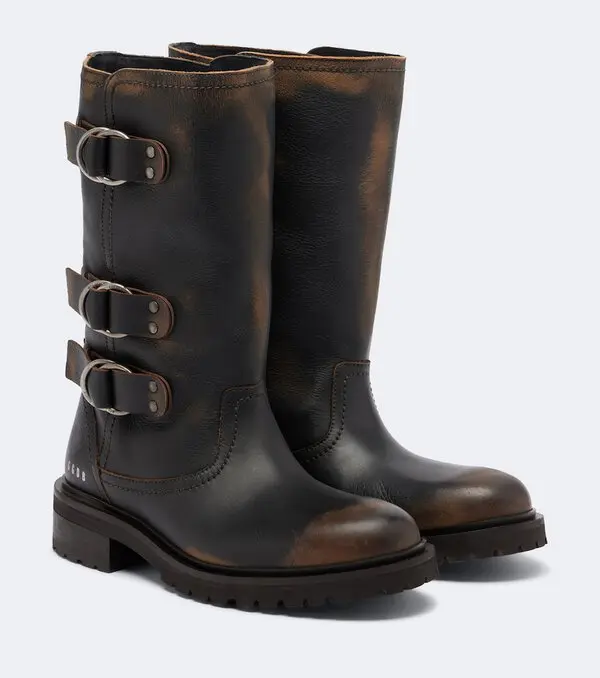 GOLDEN GOOSE Kurt Leather Biker Boots