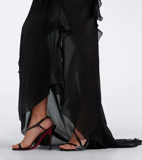 Roberto Cavalli Ruffled Silk Gown