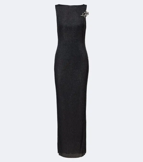 Roland Mouret Embellished Mesh Gown