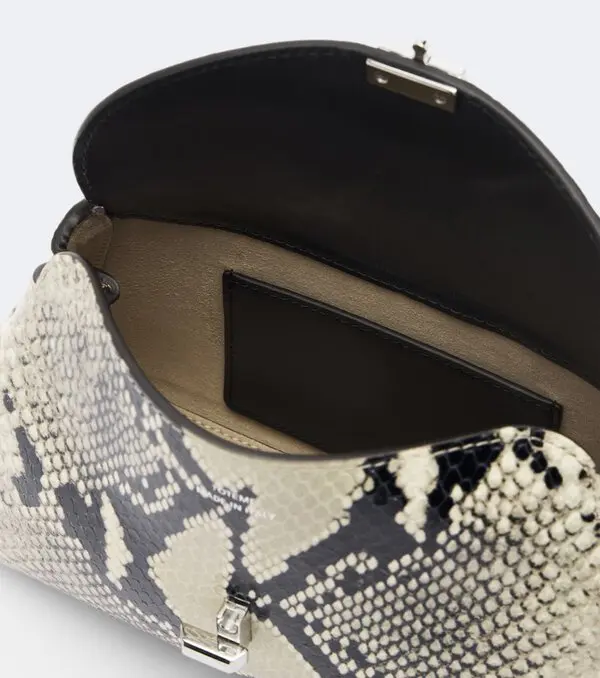 TOTEME T-lock Mini Snake-effect Leather Clutch