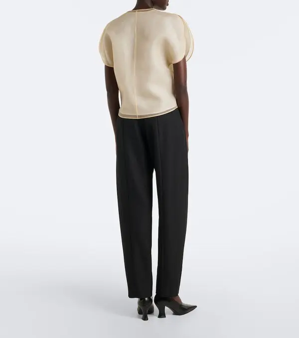Khaite Dugan Pleated Virgin Wool Straight Pants