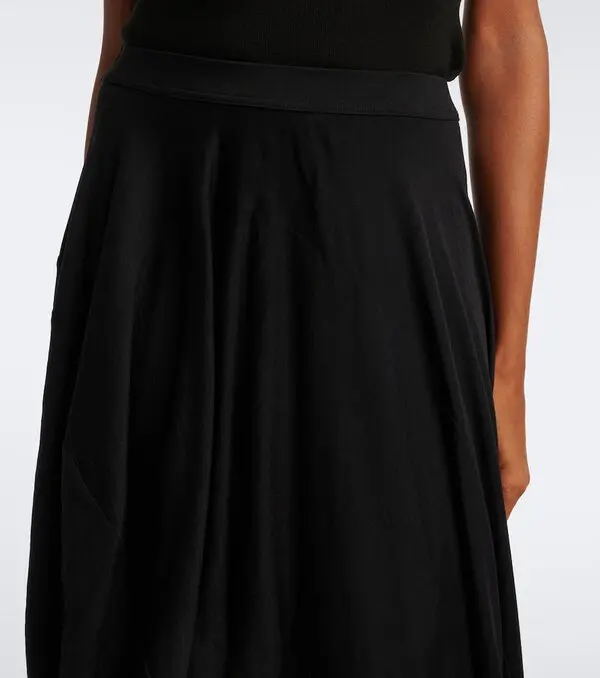 Junya Watanabe Asymmetric Draped Wool Midi Skirt