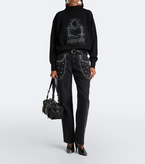 MARANT ETOILE Silka Studded Boot-cut Jeans
