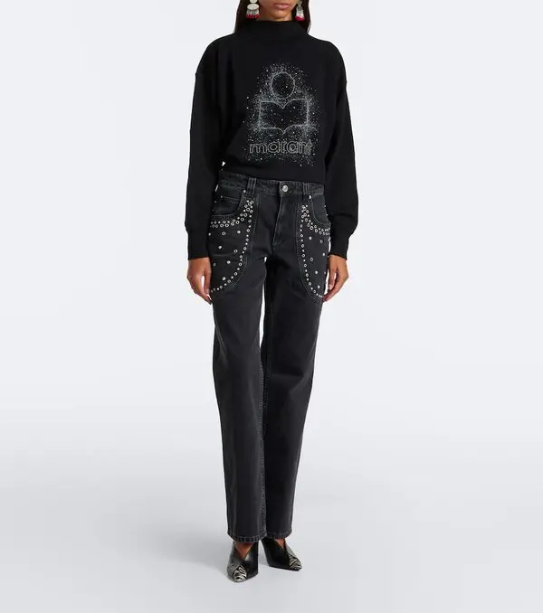 MARANT ETOILE Silka Studded Boot-cut Jeans