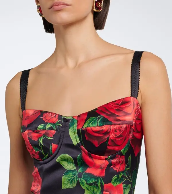 Dolce & Gabbana Floral Silk-blend Bustier Dress