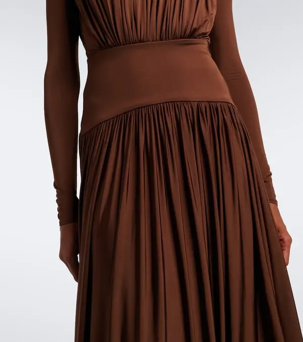 Roland Mouret Embellished Gathered Jersey Maxi Dress