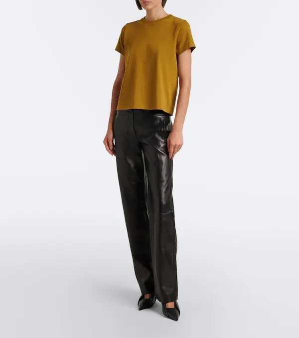 Khaite Emmylou Knitted Cotton T-shirt