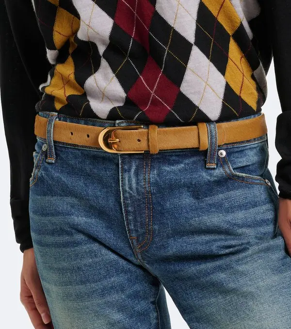 Khaite Dome Calf Hair Belt