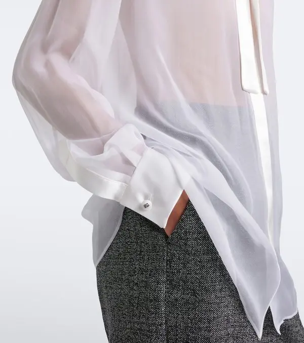 Dolce & Gabbana Bow-detail Silk Chiffon Blouse