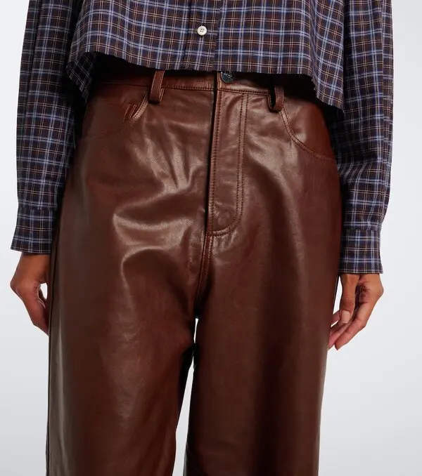RÓHE Leather Wide-leg Pants