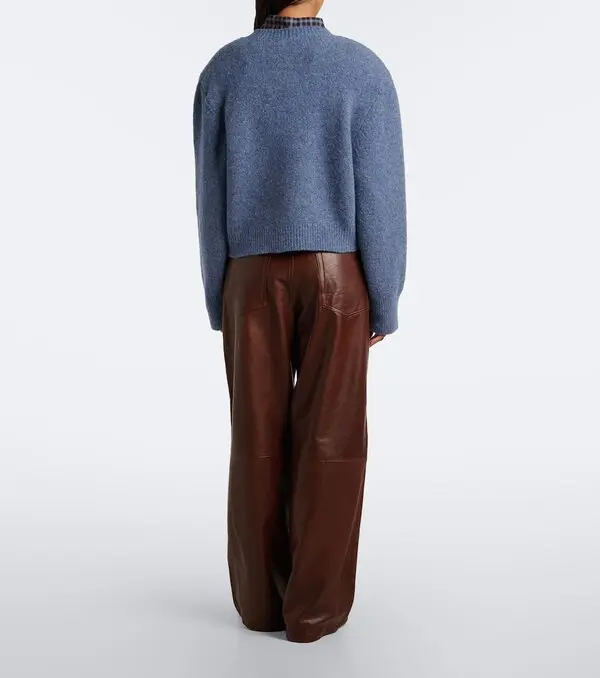 RÓHE Leather Wide-leg Pants