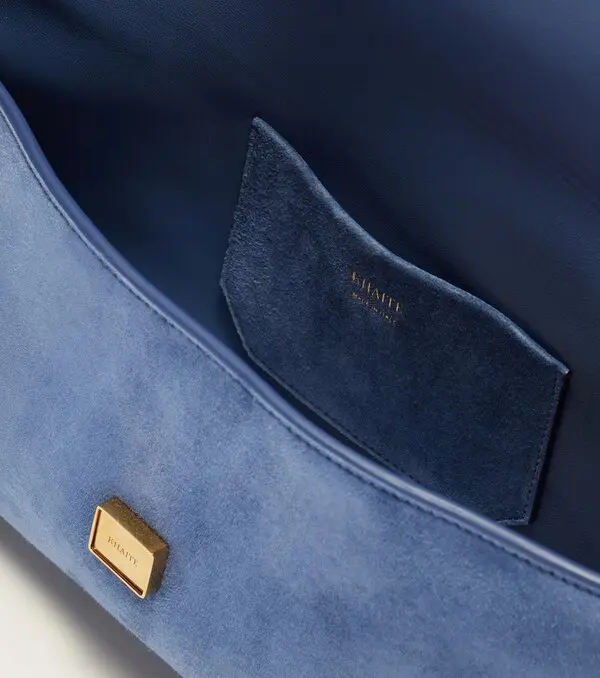 Khaite Audrey Medium Suede Clutch