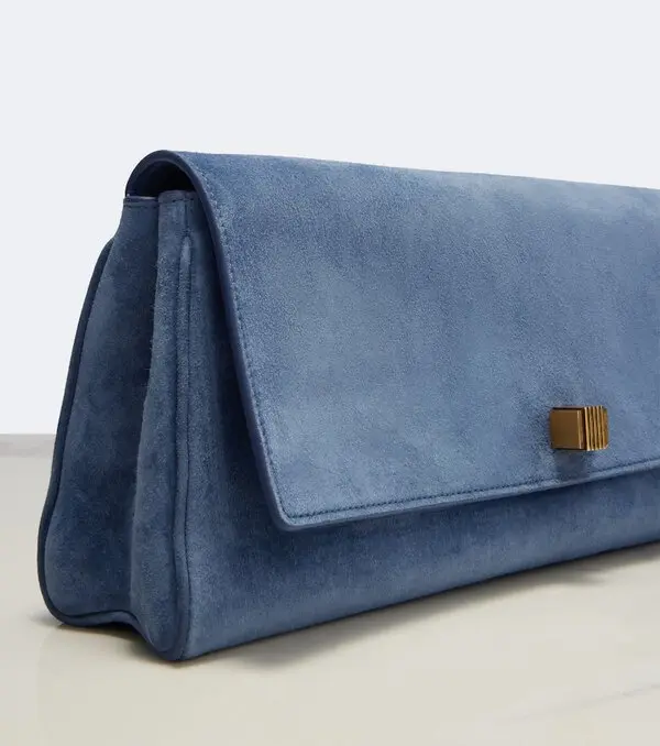 Khaite Audrey Medium Suede Clutch