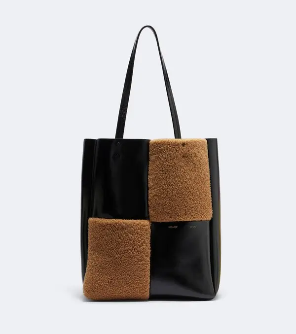 Khaite Zoe Medium Shearling Paneled Tote Bag