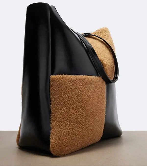 Khaite Zoe Medium Shearling Paneled Tote Bag