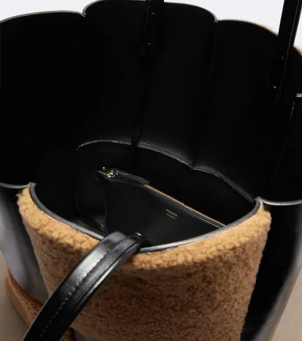 Khaite Zoe Medium Shearling Paneled Tote Bag