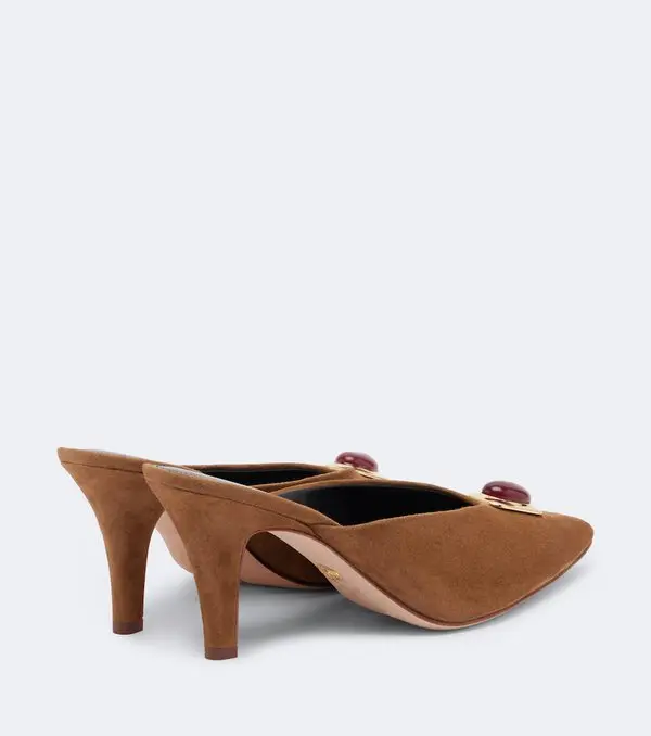 Veronica Beard Rochelle Embellished Suede Mules