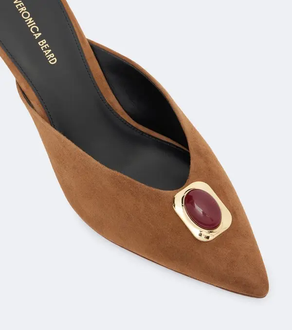 Veronica Beard Rochelle Embellished Suede Mules
