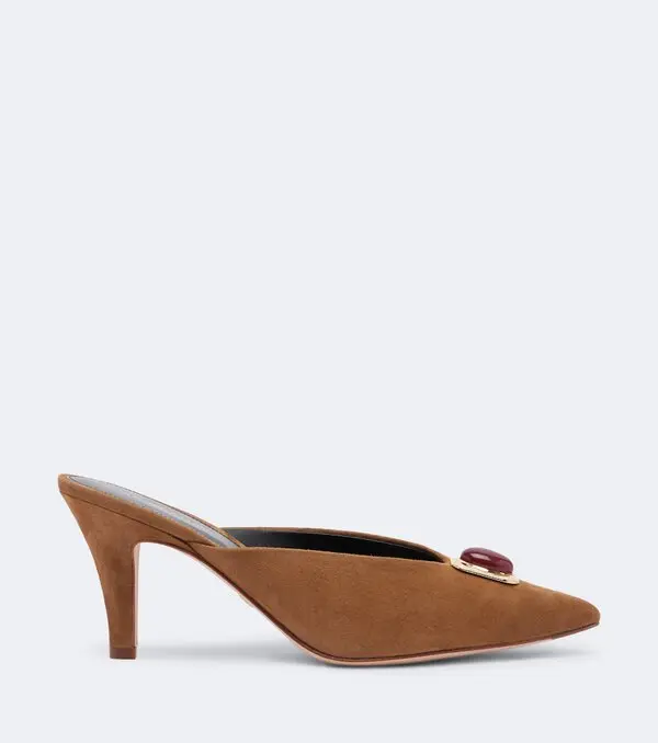 Veronica Beard Rochelle Embellished Suede Mules