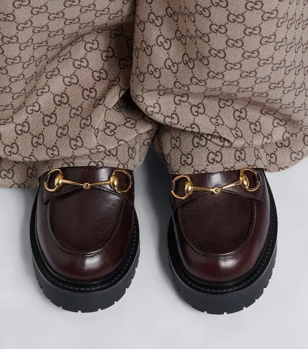 Gucci Rhody Shearling-lined Leather Platform Mules