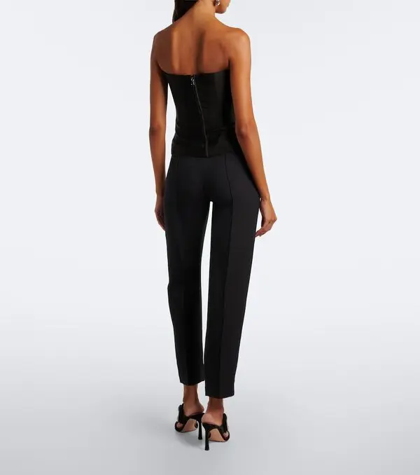 Roland Mouret Wool And Silk Cropped Slim Pants