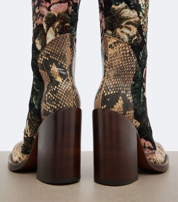 Dries Van Noten Patchwork Leather Over-the-knee Boots