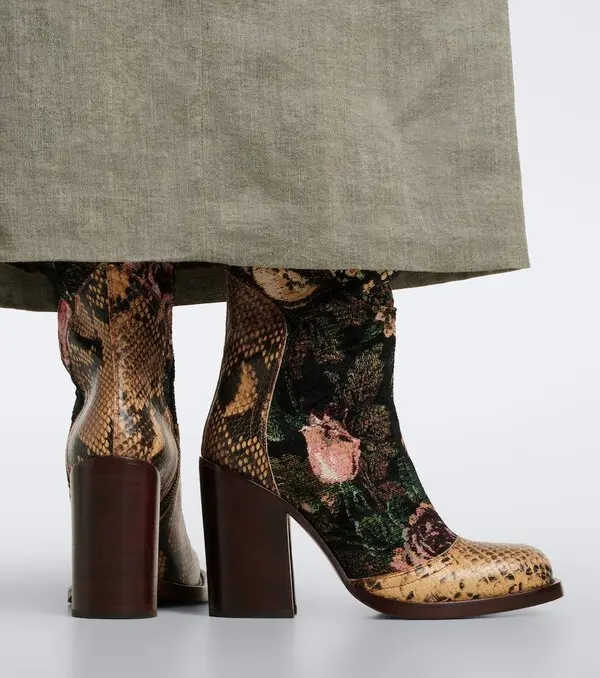 Dries Van Noten Patchwork Leather Over-the-knee Boots