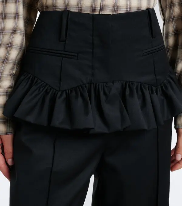 GANNI Ruffled Wide-leg Pants