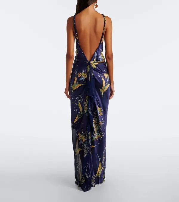 Staud Charli Printed Silk-blend Maxi Dress