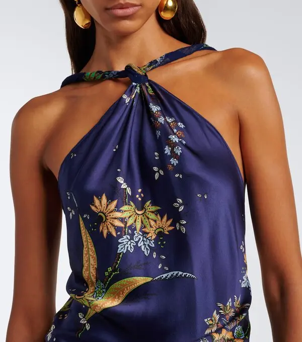 Staud Charli Printed Silk-blend Maxi Dress