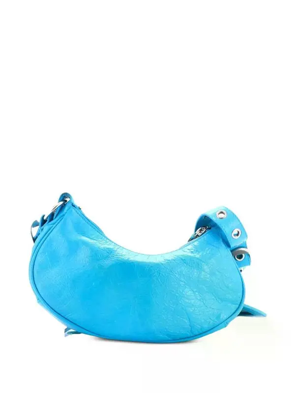 Balenciaga Le Cagole Giant Studs Shoulder Bag Leather Xs Hobo Bag - Blue