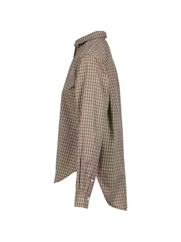 GLOWNY Check Embroidered Button-up Shirt