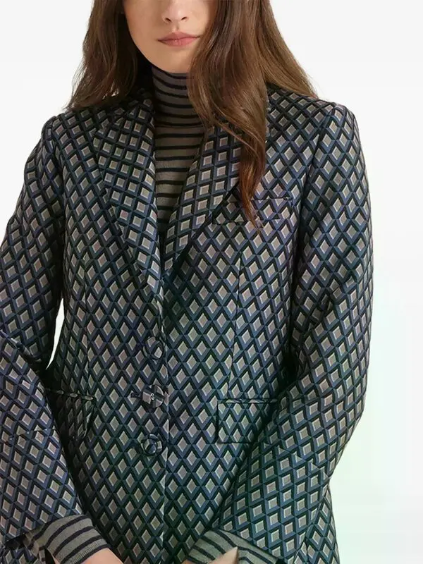 Malìparmi Geometric Jacquard Blazer