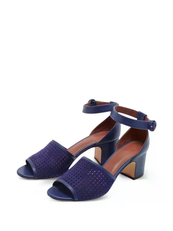 Loro Piana Perforated Ankle-strap Sandals - Blue