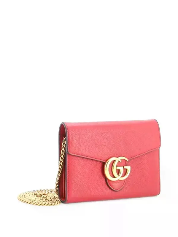 Gucci Gg Marmont Chain Wallet Leather Mini Clutch Bag