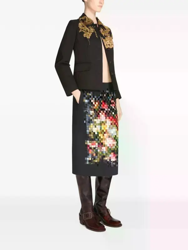 Dries Van Noten Embroidered Pencil Skirt
