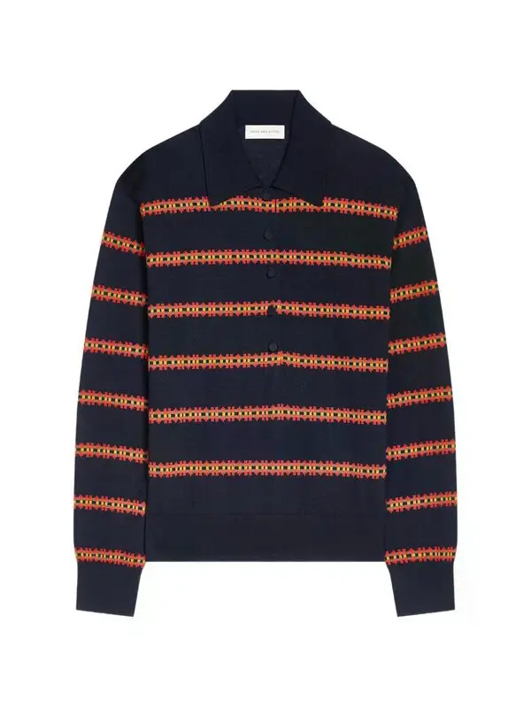 Dries Van Noten Striped Wool Polo
