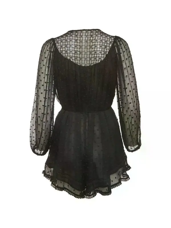 Zimmermann Belle Web Embroidered Playsuit - Black