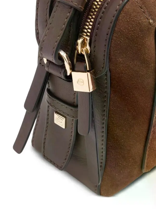 PIQUADRO Suede-panelled Shoulder Bag