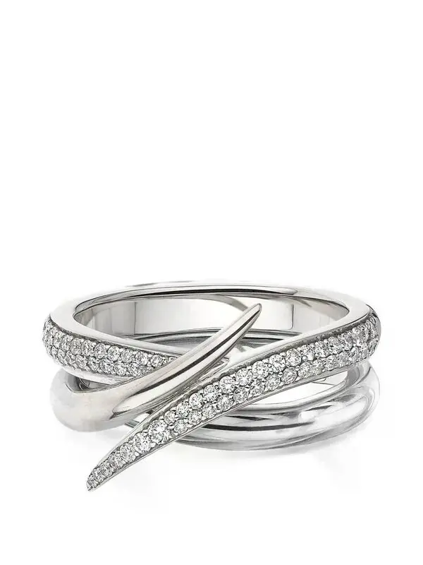 SHAUN LEANE Interlocking Diamond Ring Set - Silver