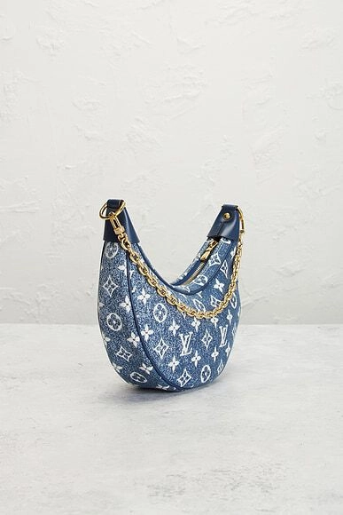 LOUIS VUITTON Monogram Denim Loop Shoulder Bag - Blue