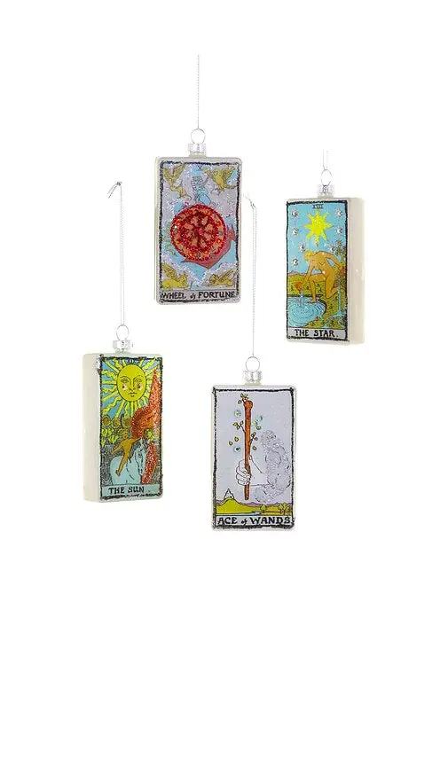 CODY FOSTER & CO Tarot Cards Ornament Set Of 4 - Multi