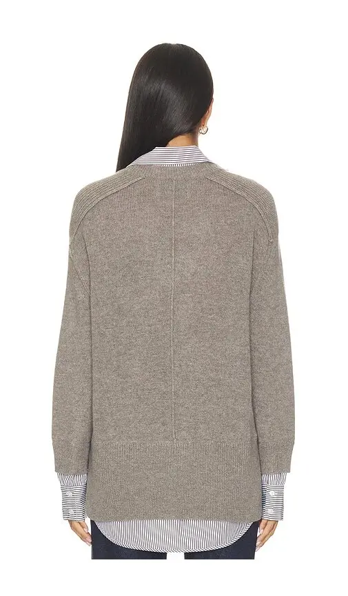 Brochu Walker V-neck Printed Layered Pullover Sweater In . Also
