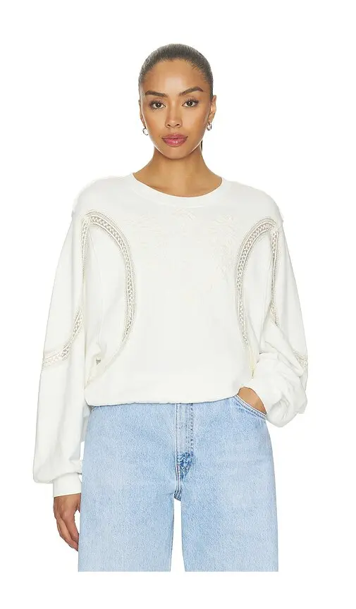 Free People Love Lace Sweatshirt In . Also - Ivory