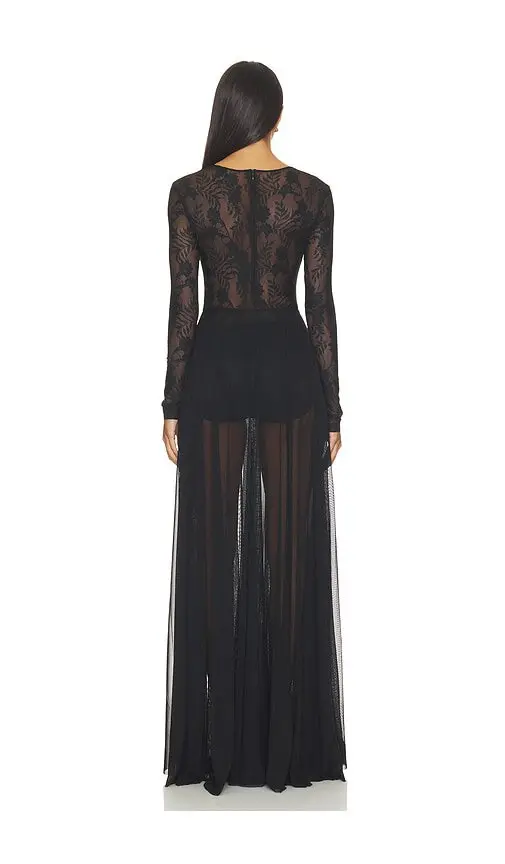 Norma Kamali Long Sleeve Crew Flared Gown In . Also